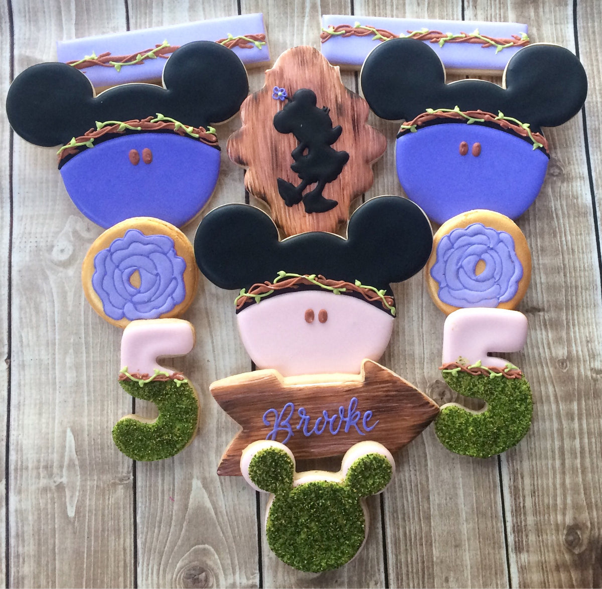 Minnie Mouse "Boho Chic Woodland" Iced Sugar Cookies — The Iced Sugar ...