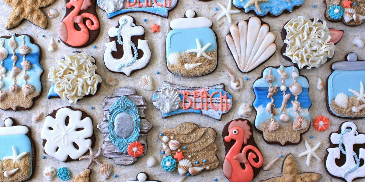 Beach Themed Seashell & Seahorse Decorated Sugar Cookies — The Iced ...