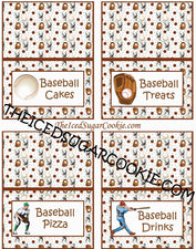 Baseball Birthday Party Food Label Tent Cards DIY Sports Printable ...
