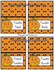 Pumpkin Food Label Tent Cards-Printable Digital Download-Fall Pumpkins ...