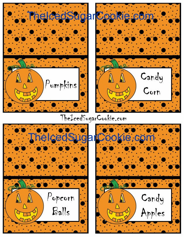 Pumpkin Food Label Tent Cards-Printable Digital Download-Fall Pumpkins ...